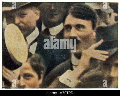Adolf Hitler Among Crowd in Odeonplatz, Munich, Germany, Listening to ...