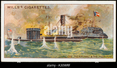 The Monitor and Merrimac - The Battle of Hampton Roads - American Civil ...