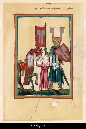 Wolfram von Eschenbach (1170-1220). Codex Manesse Stock Photo: 30004643 ...