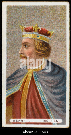 Henry I (1068-1135) King of England, 1100-1135, Portrait with Crown ...