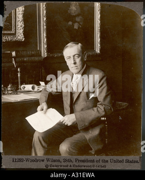 WOODROW WILSON (1856-1924) 28th President of the United Statesa Stock ...