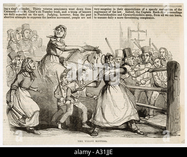 REBECCA RIOTS during which toll gates were attacked in South Wales ...