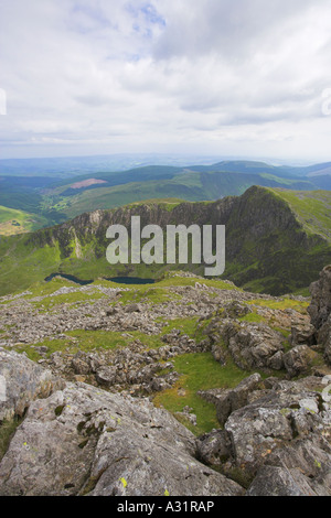 Llyn Cau Cadair Idris Glacial lake Snowdonia National Park Gwynedd Mid ...