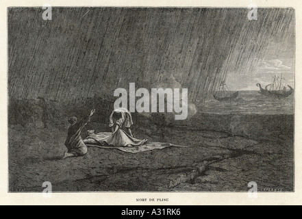 Death of Pliny the Elder (Gaius Plinius Secundus 23-79) in the eruption ...