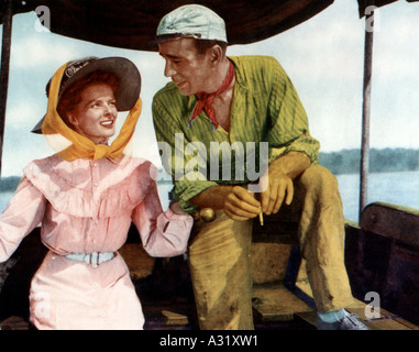 HUMPHREY BOGART, KATHARINE HEPBURN, THE AFRICAN QUEEN, 1951 Stock Photo ...
