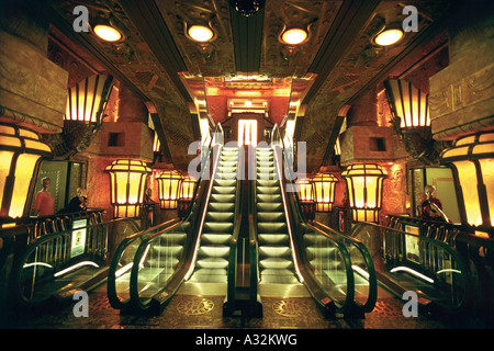 Escalators at the Egyptian Hall Harrods Kinghtsbridge London Stock ...