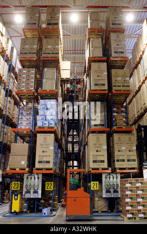 High-bay racks in a warehouse - logistics and shipping industry Stock ...