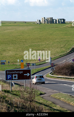 Stonehenge Bypass proposal A303 trunk road traffic Wiltshire England UK ...