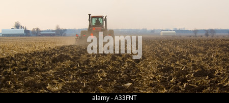 Chisel plowing a corn field in northern Illinois Stock Photo: 10658282 ...