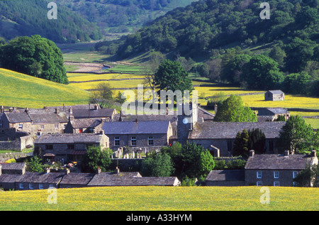 Village of Muker in Swaledale, early summer. Yorkshire Dales National ...