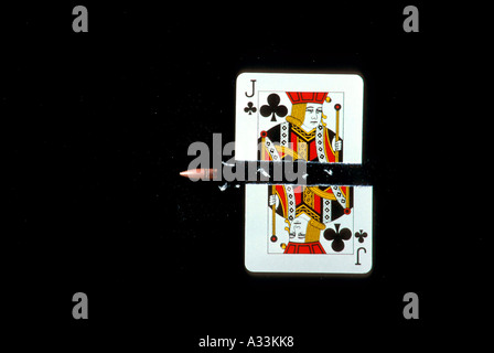 Bullet cutting card Stock Photo - Alamy