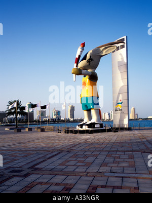 Doha Asian Games 2006 mascot Orry the oryx looming over Qatar s ...