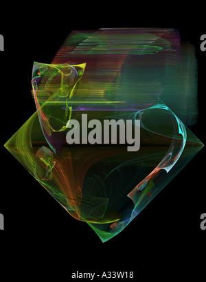 Complex Flame Fractal Art - Green Stock Photo - Alamy