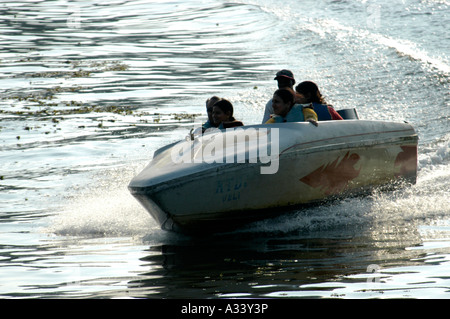 SPEED BOAT RIDING IN AKKULAM LAKE TRIVANDRUM Stock Photo - Alamy