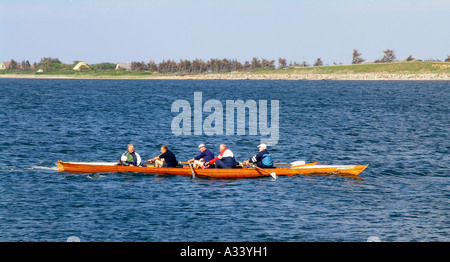 a group of seniors getting a good workout in their rowboat Stock Photo ...