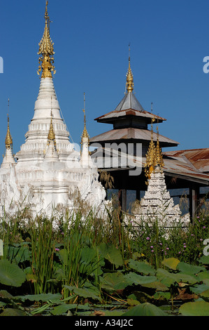 waterside temple Inle Lake Burma Myanmar Stock Photo - Alamy