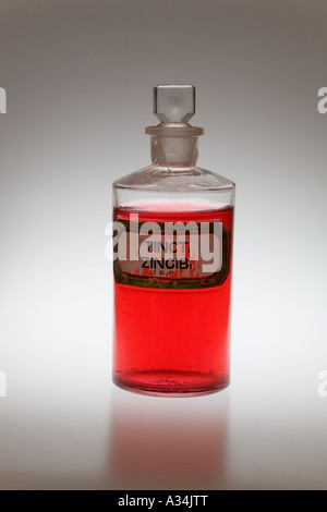 Coloured Liquid in Chemists glass; stoppered Pharmacy Bottles ...