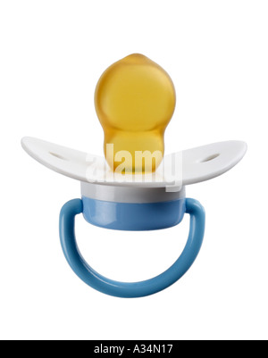Blue Baby Pacifier Cut Out on White Stock Photo - Alamy