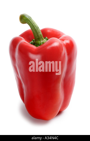 Red Bell pepper isolated on white. With clipping path. Peppers. Paprika ...