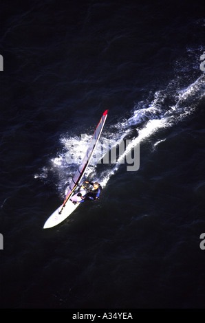 Windsurfing. Windsurfer from above Stock Photo - Alamy