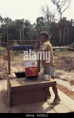 Juruena Brazil Settler from the south of Brazil wearing a battered ...