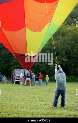 Hot air balloon ready to take off Stock Photo - Alamy