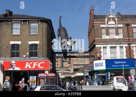 The Giant Cat Sculpture at the Catford Centre South East London Stock ...
