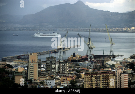 Ferry at Port of Palermo. Sicily island. Italy Stock Photo - Alamy