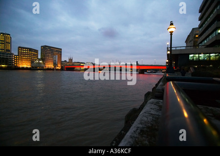 London Riverside at night opp London bridge Station Stock Photo - Alamy