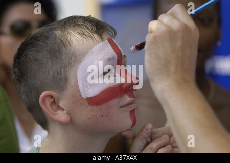 boy facepaint saint georges cross england english head face portrait ...