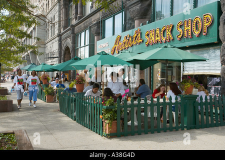 ILLINOIS Chicago Artists Snack shop restaurant on Michigan Avenue ...