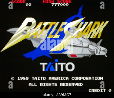 Battle Shark Taito 1989 vintage arcade videogame screenshot - EDITORIAL ...