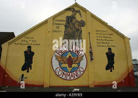 Red Hand Commando loyalist wall mural on the Shankill estate, Belfast ...