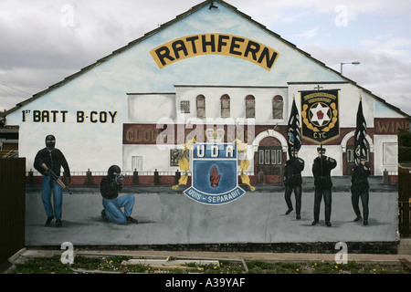 rathfern uda ulster defence association loyalist wall mural painting ...