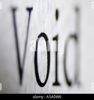 the word void printed on to texture paper Stock Photo - Alamy
