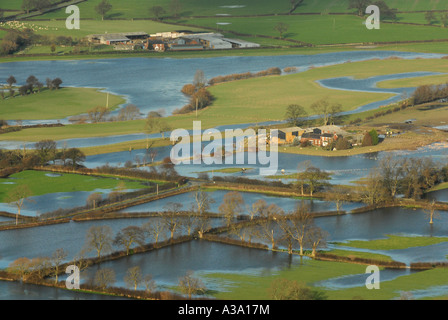 Flooded farmland under the Breidden Hills Montgomeryshire UK Stock ...