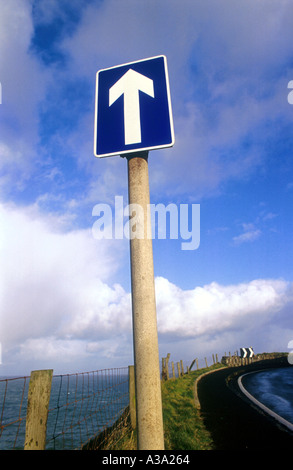 March 2001 Antrim Northern Ireland A roadsign warning of falling rock ...