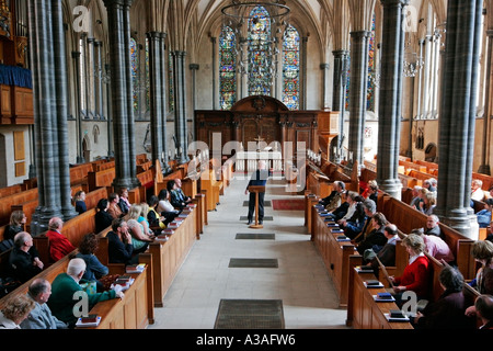 Robin Griffith Jones Master of Temple Church London giving a lecture on the Templar Knights and ...