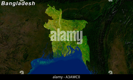 Highlighted Satellite Image Of Bangladesh Stock Photo - Alamy