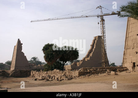 Karnak Temple Luxor Egypt restoration of pylon to the south west of ...