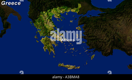 satellite image of Athens, Greece Stock Photo - Alamy