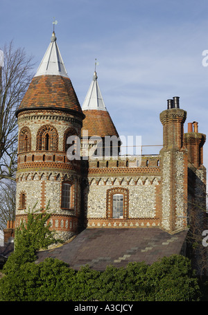 Horsley Towers, East Horsley Surrey, England a mock Tudor mansion built ...