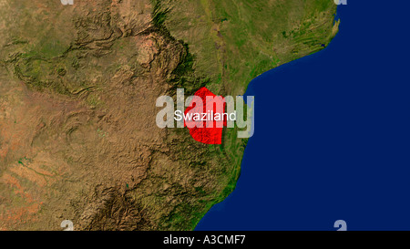 Swaziland, Satellite Image Stock Photo - Alamy