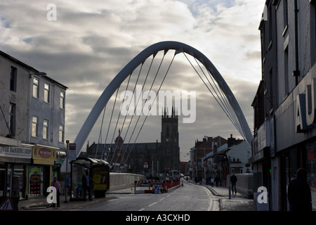 Arch Rail Bridge on Newport St Bolton Town Centre looking towards ...
