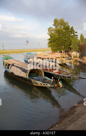 Korioume the port of Timbuktu and the Niger river in the dawn Mali West ...