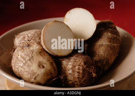 Eddoes caribbean root vegetable related to dasheen Stock Photo - Alamy