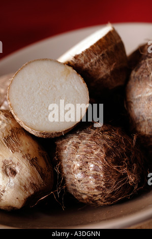 Eddoes caribbean root vegetable related to dasheen Stock Photo - Alamy