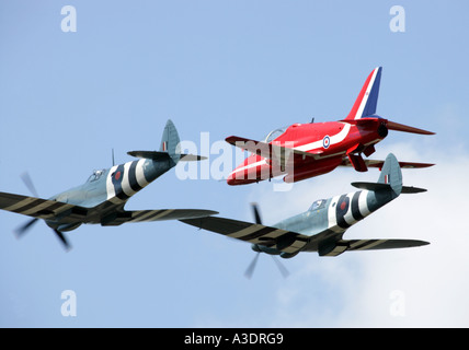 The Red Arrows get airborne for their display at RIAT 2015, Fairford, UK. Credit: Antony Nettle ...