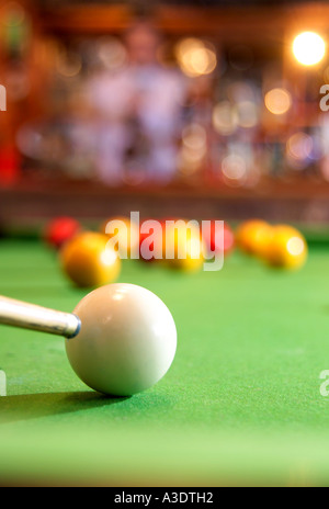 Red pool ball on red baize background Stock Photo - Alamy