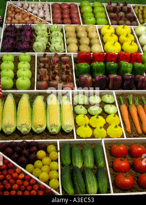 Produce displays at a state fair in Washington State USA Stock Photo ...